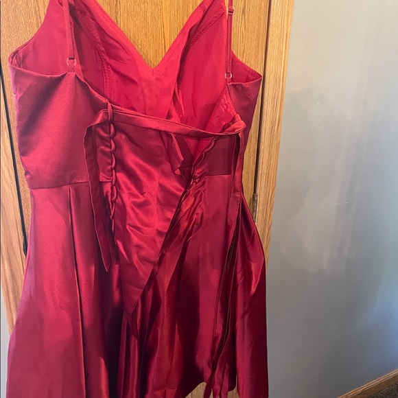Dresses | Simple Red Satin Homecoming Dress | Poshmark